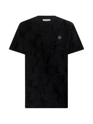 Philipp Plein Round Neck T-shirt All-over Dollar - Black