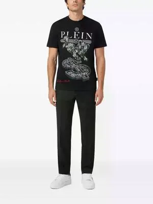 Philipp Plein Round Neck T-shirt Teddy Dollar - Black