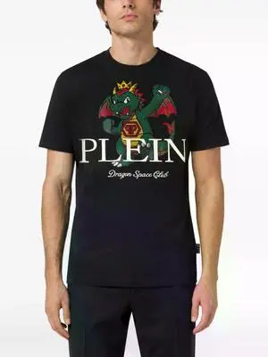 Philipp Plein Round Neck T-shirt Plein Dragon Stones - Black