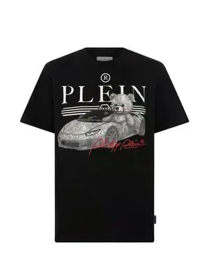 Philipp Plein Teddy Car Stones Round-neck T-shirt - Black