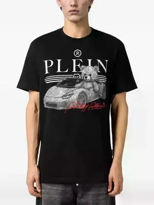 Philipp Plein Teddy Car Stones Round-neck T-shirt - Black