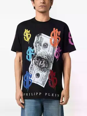 Philipp Plein Dollar-print Crystal-embellished T-shirt
