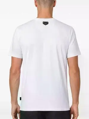 Philipp Plein Round Neck T-shirt Dollar Skull Stones