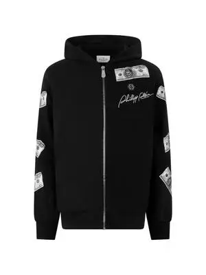 Philipp Plein Crystal-embellished Dollar Hoodie - Black