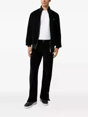 Philipp Plein Chenille Button-embellished Tracksuit Jacket - Black