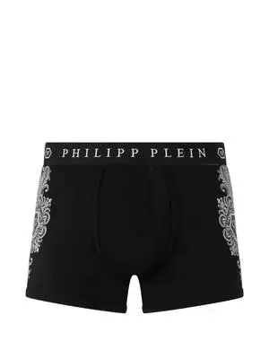 Philipp Plein Baroque Logo-waistband Boxers - Black