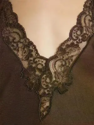 Balmain Knit Vest Top With Lace - Brown