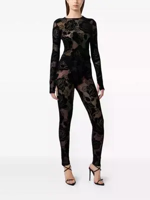 Philipp Plein Flock Flower-monogram Leggings