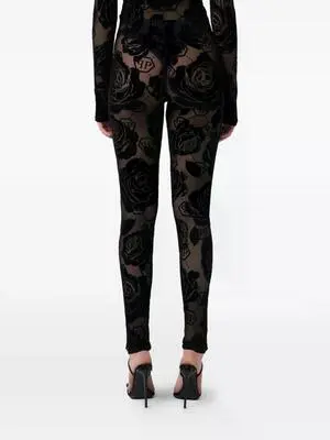 Philipp Plein Flock Flower-monogram Leggings