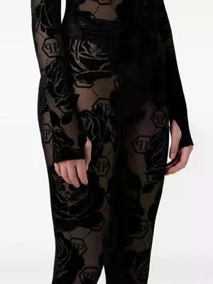 Philipp Plein Flock Flower-monogram Leggings