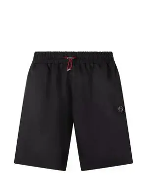 Philipp Plein Logo-stripe Drawstring Shorts - Black