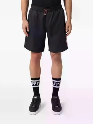 Philipp Plein Logo-stripe Drawstring Shorts