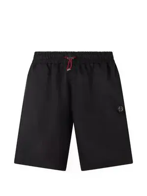 Philipp Plein Logo-stripe Drawstring Shorts - Black