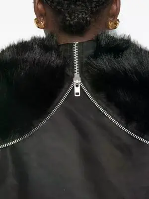 Simone Rocha Faux-fur Trim Hooded Bomber Jacket - Black