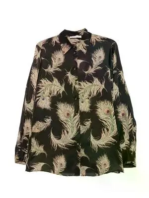 Zimmermann Valiant Feather-print Silk Shirt