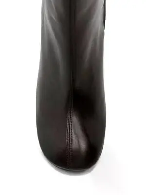 POEVE Square-toe Leather Ankle Boots