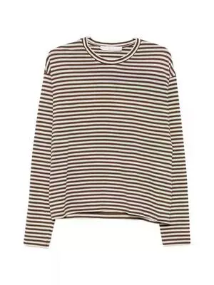 TELA Striped Long-sleeve T-shirt - Brown