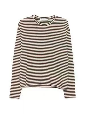 TELA Striped Long-sleeve T-shirt - Brown