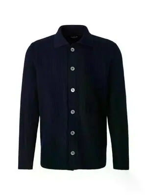 GRAN SASSO Ribbed-knit Button-down Sweater - Blue
