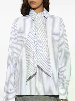Sacai Striped Tie-neck Shirt
