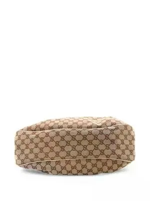 Gucci Sukey Gg Canvas Leather Medium Hobo Bag