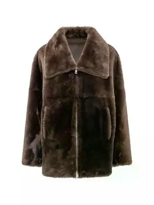 BLANCHA Wide-collar Shearling Jacket