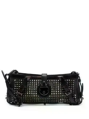 Burberry 2000-2017 Studded Leather Hyde Wristlet Clutch Bag - Black