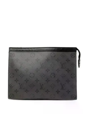 LOUIS VUITTON Monogram Eclipse Reverse Pochette Voyage Mm Clutch Bag - Grey