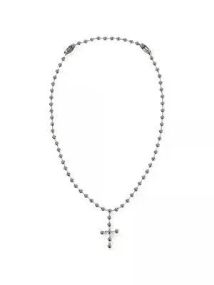 DIESEL® Ball-chain Cross Pendant Necklace - Silver