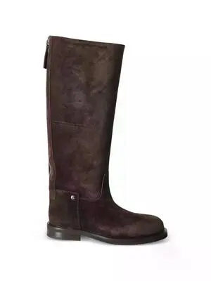 POEVE Rear-zip Knee-high Boots - Brown