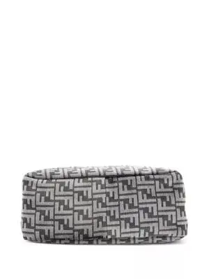 Fendi O'lock Zip Shoulder Bag Zucca Chenille Hobo Bag - Grey