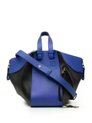 Loewe 2017 Small Bicolor Calfskin Hammock Satchel - Blue