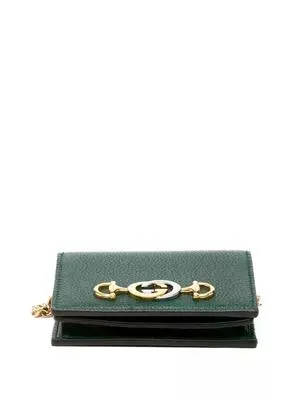 Gucci 2000-2015 Grained Calfskin Zumi Wallet On Chain Clutch Bag - Green
