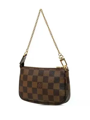 LOUIS VUITTON 2008 Damier Ebene Mini Pochette Accessoires Handbag