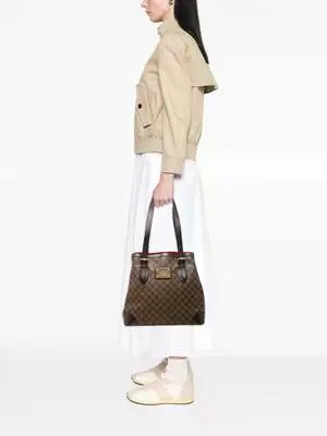 LOUIS VUITTON 2007 Damier Ebene Hampstead Gm Tote Bag - Brown