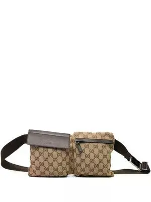 Gucci 2000-2015 Gg Canvas Double Pocket Belt Bag - Neutrals