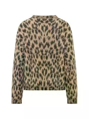 LANEUS Animal Print Boxy-fit Sweater