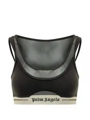 Palm Angels Logo-underband Mesh-panel Top - Black