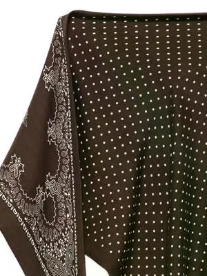 Destin Paisley-print Polka-dot Scarf - Brown