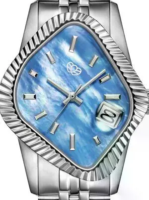 LAARVEE Fluted-bezel 40mm Watch - Blue