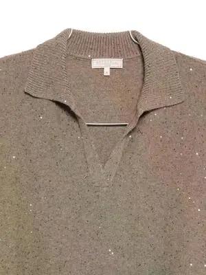 Antonelli Firenze Normandia Sequin-embellished Polo-collar Sweater