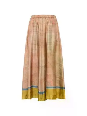 PIERRE-LOUIS MASCIA Aloe A-line Maxi Skirt - Neutrals