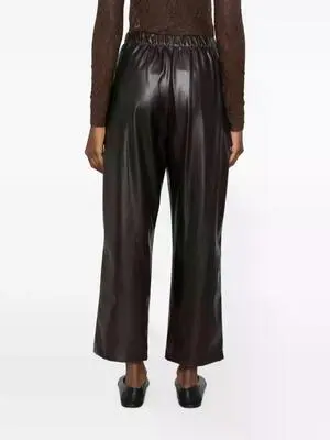 Dixie Pleated Faux-leather Trousers