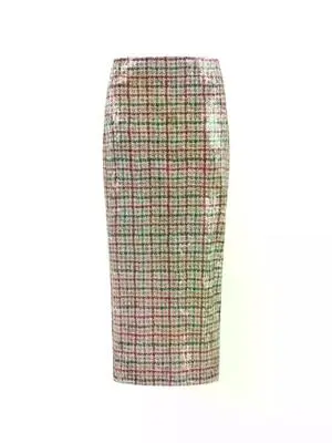 PIERRE-LOUIS MASCIA Ranat Plaid Pencil Skirt - Neutrals