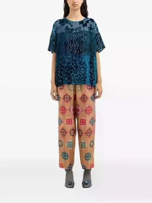 PIERRE-LOUIS MASCIA Mixed-pattern Devoré T-shirt