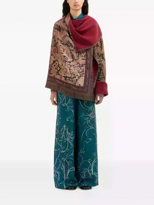 PIERRE-LOUIS MASCIA Pancake Floral-print Wool Cape