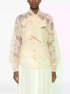 Zimmermann Valiant Lace Pussy-bow Blouse - Neutrals