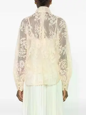 Zimmermann Valiant Lace Pussy-bow Blouse - Neutrals