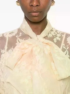 Zimmermann Valiant Lace Pussy-bow Blouse - Neutrals