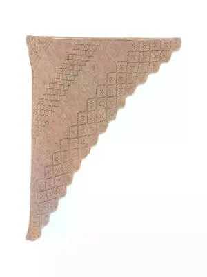 TWINSET Pointelle-knit Scalloped Scarf - Brown